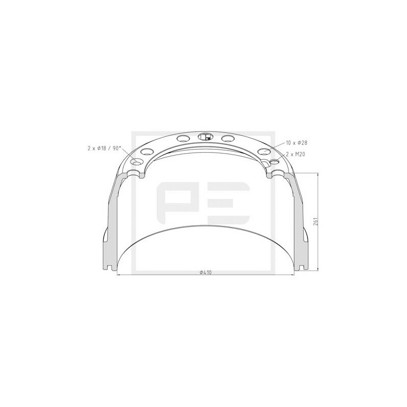 21451966 Bremstrommel Bremsengröße 410 x 175 passend für VOLVO| LKW ...