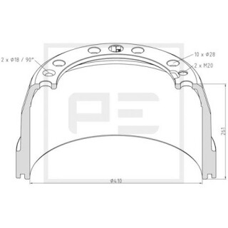 21451966 Bremstrommel Bremsengröße 410 x 175 passend für VOLVO| LKW ...