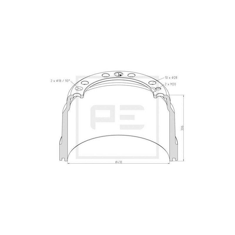 21451968 Bremstrommel Bremsengröße 410 x 225 passend für VOLVO| LKW ...